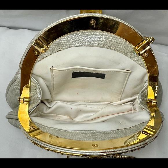 Y&S Handbags | Bags | Vintage Frog Skin Leather Clutch Purse With ...
